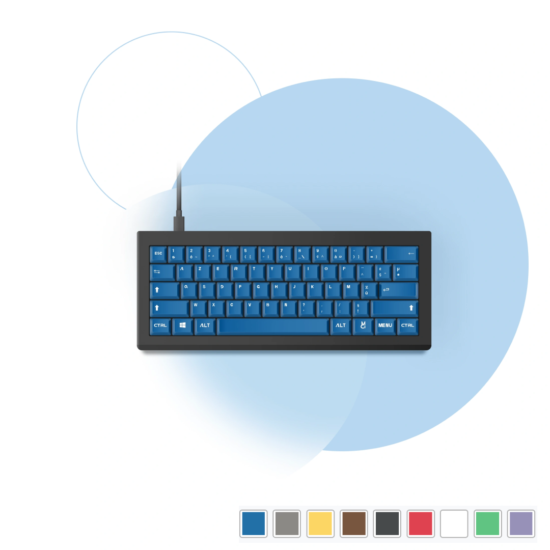 Keycaps AZERTY 60% couleurs unies - Monclic